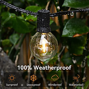 Solibting Outdoor String Lights, 100FT Patio Lights with 64 G40 Shatterproof LED Bulbs Waterproof Globe String Lights 1W 2700K Hanging Lights for Backyard Porch Cafe Party Wedding Garden