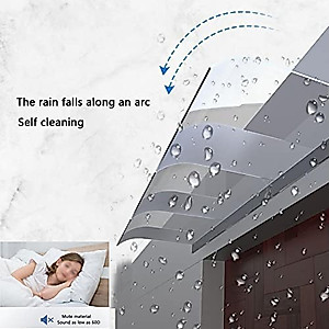 COSMETIZE Window Awning Front Door Outdoor Patio Awning Canopy Outdoor Polycarbonate Cover,50% Frosted and Transparent Porch Garden Canopy,Uv Rain Snow Protection,Easy to Assemble (16"x39")