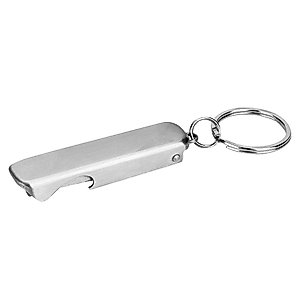 Dilwe 2 in 1 Nail Cutter Bottle Opener, Stainless Steel Mini Foldable Nail Clippers with Keychain