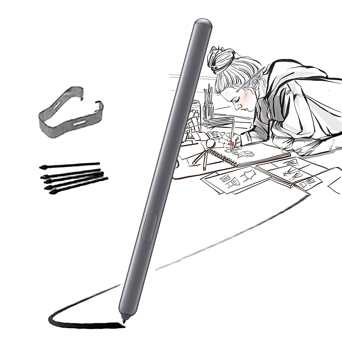 Galaxy Tab S6 Stylus Pen Replacement for Samsung Galaxy Tab S6 SM-T860 T860 T865 T867 Stylus Touch S Pen withoutBluetooth(Mountain Gray)