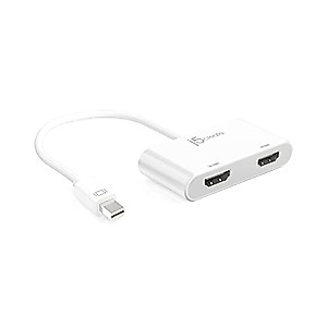 j5create Mini DisplayPort to Dual 4K HDMI MST Adapter, Compatible with Microsoft Surface Pro 2, Surface Book, HP OMEN 15-CE051NR and More (JDA156)