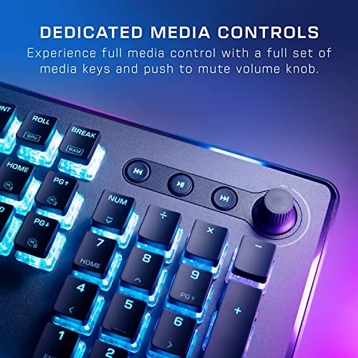 ROCCAT Vulcan II Max – Optical-Mechanical PC Gaming Keyboard with Customizable RGB Illuminated Keys and Palm Rest, Titan II Tactile Linear Switches, Aluminum Plate, 100M Keystroke Durability – Black