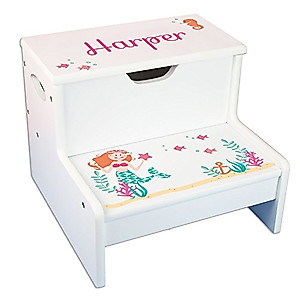 Personalized Mermaid Storage Step Stool
