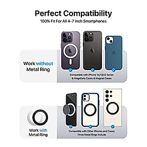 andobil Magnetic Phone Holder for Car [Small BUT Ultra Stable] All-Metal Dashboard Car Mount [Powerful 20 Magnets] Phone Mount for Car Compatible with iPhone 14 13 12 Pro Max/Samsung/MagSafe Case