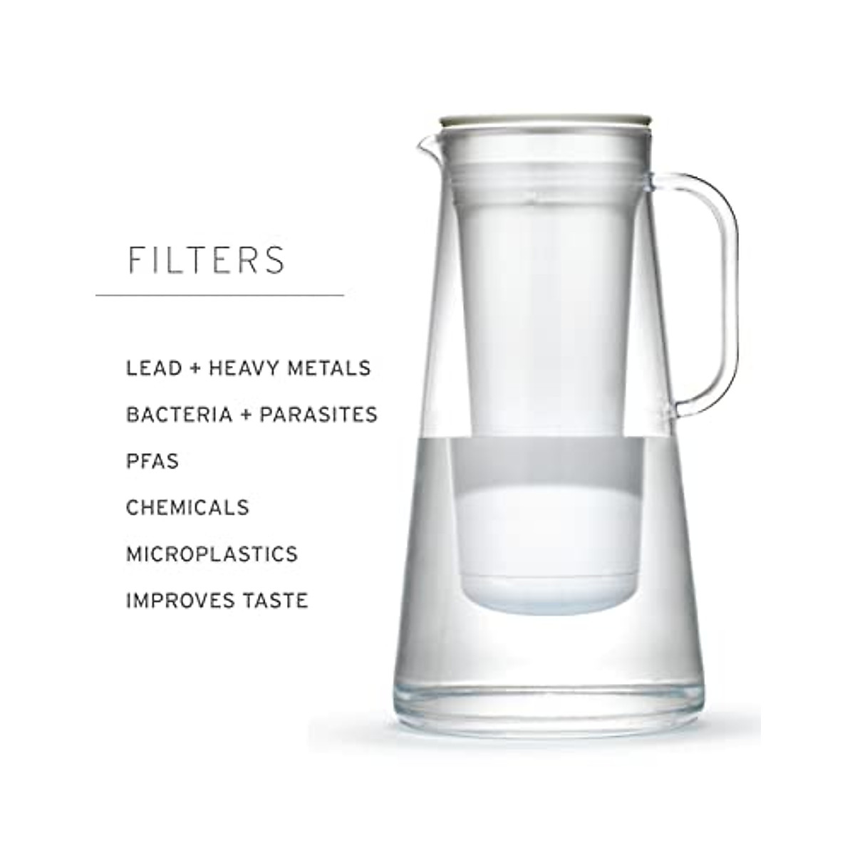 LifeStraw Home – Water Filter Pitcher, 7-Cup, Seafoam, BPA Free Designed for Everyday Protection Against Bacteria, parasites, microplastics, Lead, Mercury, PFAS, and a Variety of Chemicals