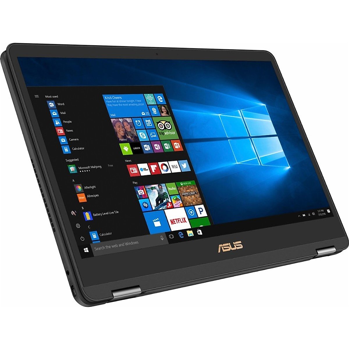 ASUS 13.3? 2-in-1 Full HD IPS Touch-Screen Ultrabook, Intel i7-7500U, 16GB DDR4 RAM, 512GB SSD, HDMI, Bluetooth, 802.11ac, Fingerprint Reader, Backlit Keyboard, Light and Thin-Windows10