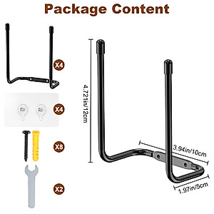 Fikoksol Cowboy Hat Rack, 4Pcs Cowboy Hat Holder Hat Hanger Hat Hook for Display, Western Wide Brim Straw Cowboy Hat Hanger, Cowboy Hat Holder Organizer for Wall Closet, Adhesive/Wall Mounted