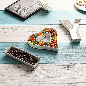 Coffeezone Ceramic Small Letter Dish & Plates for Candy/Nuts Ideas, Wedding Party Decor (Letter S)