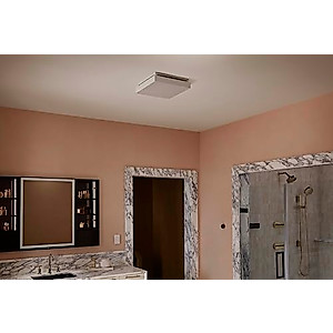 KOHLER Atmo Bathroom Exhaust Fan With Light, Ceiling Vent for Bathroom, 13-7/8" X 13-7/8"