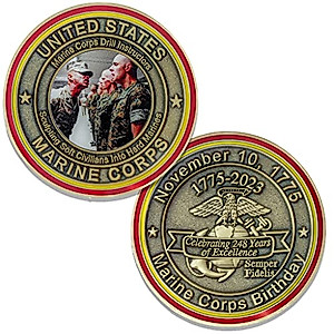 2023 Marine Corps Birthday Ball Challenge Coin! Drill Instructor Tribute USMC Bday Custom Coin! Designed for Marines by Marines Semper Fi. Officially Licensed Coin!