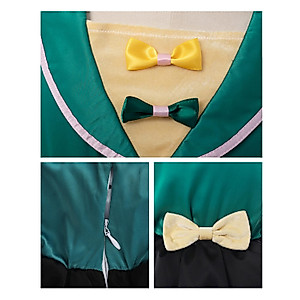 Nuoqi Girls Mad Hatter Costume Mad Hatter Tea Party Costume Halloween Dress with Hat M