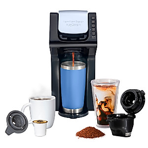 Hamilton Beach Gen 4 FlexBrew Single-Serve Hot & Iced Coffee Maker with Removable Reservoir, Compatible with Pod Packs and Grounds, 50 oz, 4 Fast Brewing Options, Black