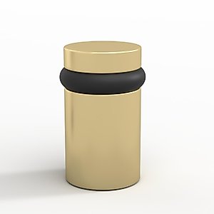 MEGA HANDLES Floor Door Stopper - Gold Door Stopper Quickly Installed Wall Protector, Wall Protectors from Door Knobs, Door Stop Floor Mount with mounting Hardware Included - Satin Brass - 2 Inch