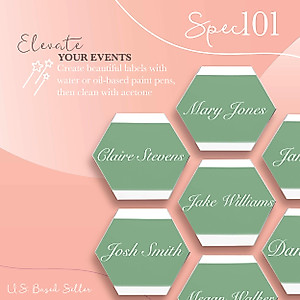 Spec101 Acrylic Place Cards - 2 x 3.5 Inch Hexagon Acrylic Blanks for Acrylic Signs and Table Place Cards, 20Pc