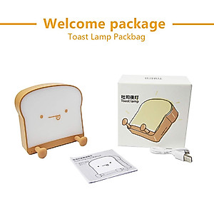 QANYI Cute Night Light Toast Bread LED Night lamp with Rechargeable, Portable Bedroom Bedside Bed lamp Christmas Gifts Ideas for Tween Teenage Teenager Teens Girls Boys Women