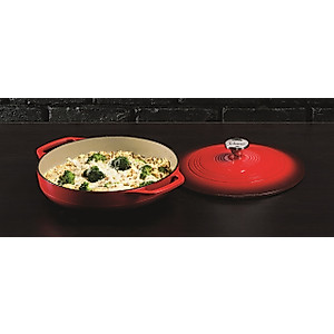 Lodge EC7D43 Enameled Cast Iron Dutch Oven, 7.5-Quart, Island Spice Red & EC3CC43 Enameled Cast Iron Covered Casserole, 3-Quart, Island Spice Red