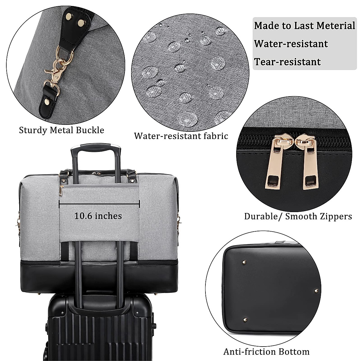 Weekender Bags for Women Oversized Travel Bag Womens Overnight Bag Mens Duffle Bag Large Size with Shoe Compartment