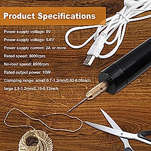 Mini Hand Drill for Arts and Crafts,Mini Electric Drill Set 0.7-1.2 mm Pin Vise Hand Drill with Drill Bits and Wrench DIY Jewelry Pendant Crafts Making