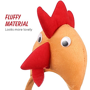 ABOOFAN Chicken Hair Hoop 4pcs Easter Chick Headband Rooster Animal Hair Hoop for Adults Birthday Dress- Up Party Supplies Random Color Chicken Beanie
