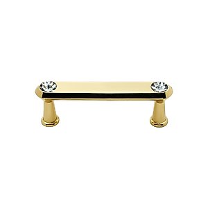 Alno C214-3-PB Traditional Crystal Pulls, Polished Brass