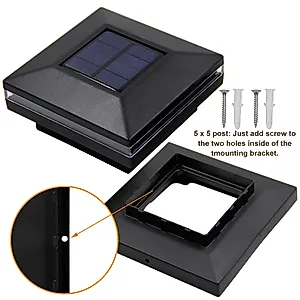 MAGGIFT 6 Pack Solar Post Lights, 15 Lumen Outdoor Post Cap Light for Fence Deck or Patio, Solar Powered Caps, Warm White High Brightness SMD LED Lighting, Lamp Fits 4x4, 5x5 or 6x6 Wooden Posts