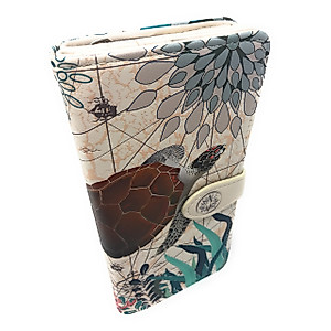 Shag Wear Sea Turtle Large Animal Wallet for Women and Teen Girls Vegan Faux Leather 7" Beige