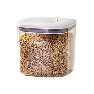 Generic BPA Free Food Grade Plastic Food Storage Containers with Push Button Popup Lids, Kitchen Storage Containers (Small (1L) - 123 x 123 x 117 mm), Transparent, DC1006