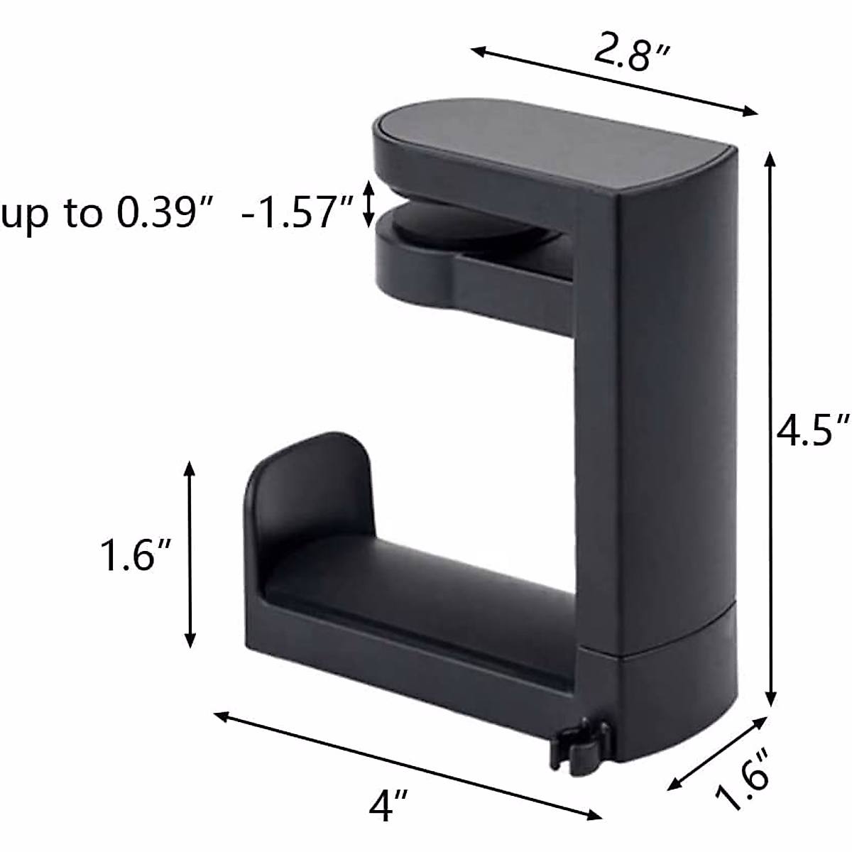 YTYKINOY Black 360 Degree Rotation Adjustable Headphone Stand Headset Hanger PC Gaming Headset Headphone Hook Holder Hanger Mount