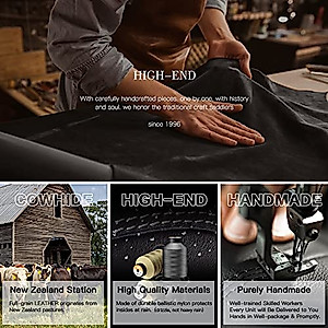 BOPAI Unisex Slim Genuine Leather Laptop Backpack Men for 15-15.6 inch Business Smart Professional Lightweight Backpack with USB Charging Office Commuter Computer Rucksack Executive Anti Theft Black