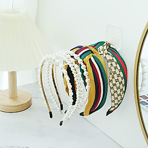 Clear Acrylic Headband and Jewelry Organizer Rack - 6 Pack Hair Accessories and Bracelet Display Stand