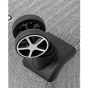 LONDON FOG Newcastle Softside Expandable Spinner Luggage, Black White Herringbone, Checked-Medium 24-Inch