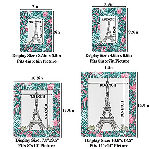 Gublec 4x6 Frame for Wall Decor Palm Leaves Red Wood Photo Frame with High-Clarity Plexiglas Picture Frames for Farmhouse Living Room Office Desk