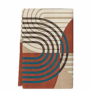 Kitchen Towels Abstract Spiral Circle Absorbent Tea Towel Soft Hand Dish Towel Mid-Century Modern Reusable Washable Cleaning Cloth Hand Bath Towels for Bathroom Bar for Everyday Cooking (Pack of 1)