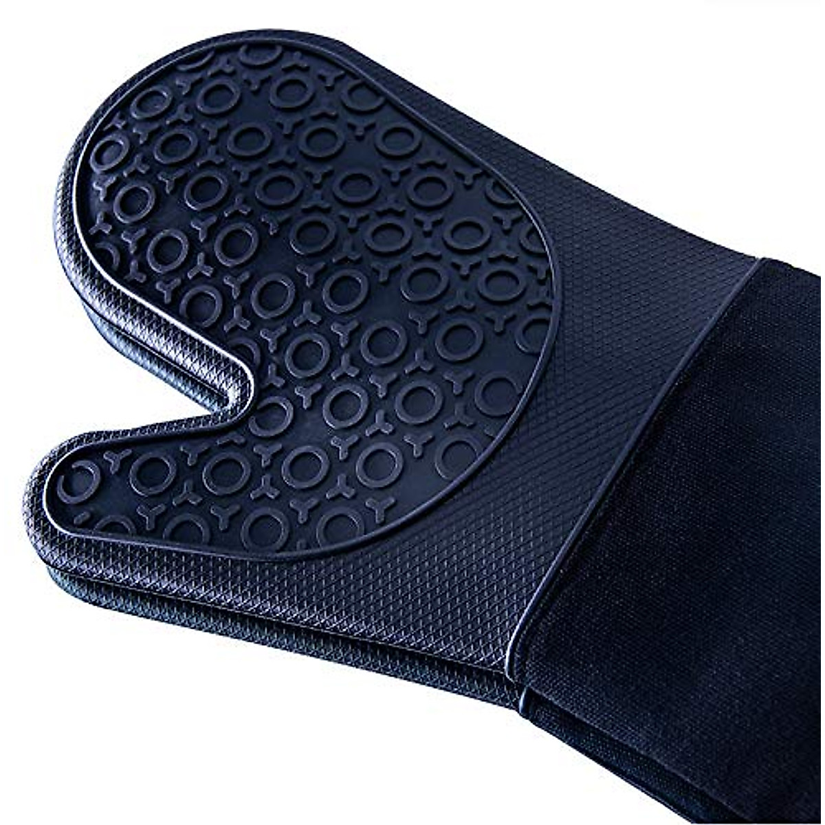 Hooshion 1 Pair Silicone Heat Resistant Gloves ,Thicken Non-Slip Oven Mitts Cooking Gloves Grilling Gloves Multipurpose Oven Mitts (Orange)