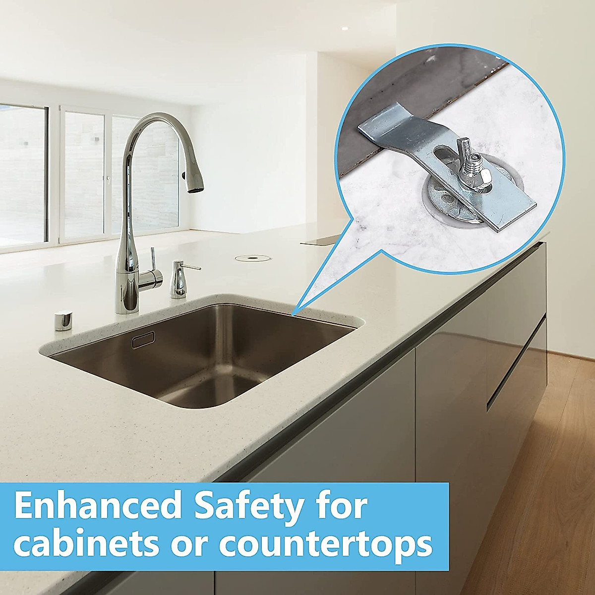 12 Pack Sink Clips Kit, Undermount Sink Clips, Sink Mounting Kit Bracket, Installation Repair Hardware Clips Fastener Support for Kitchen or Bathroom Sinks (Silver)