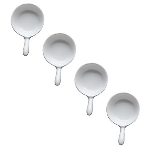 CIYODO 4pcs Seasoning Dish with Handle Ceramic Sauce Dish Soy Sauce Bowl Saucer Plate Ceramic Pinch Bowls Chip and Dip Bowl Mini Food Restaurant Supplies White Ceramics Snack Bowl Sushi