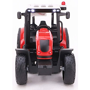 Toyland® 37cm Red Tractor & Trailer with Lights & Sound - Childrens Farm Toys (Tractor & Baler)
