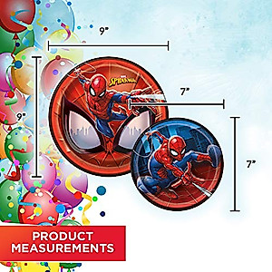 Spiderman Dinnerware Bundle Officially Licensed by Unique | Napkins & Plates | Great for Birthdays & Superhero Parties