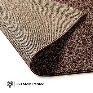 Furnish my Place Modern Plush Solid Brown Color Rug, Indoor/Outdoor Mat, Area Rugs Great for Kids, Pets, Event, Wedding, Living Room, Made in USA, 2' x 3' Oval - Set of 3