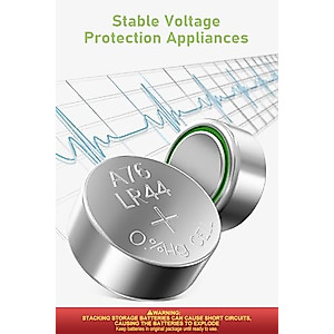 POWEROWL High Capacity LR44 Batteries 40 Pack, L1154F AG13 357 303 SR44 A76 Premium Alkaline Battery 1.5V Button Coin Cell Batteries