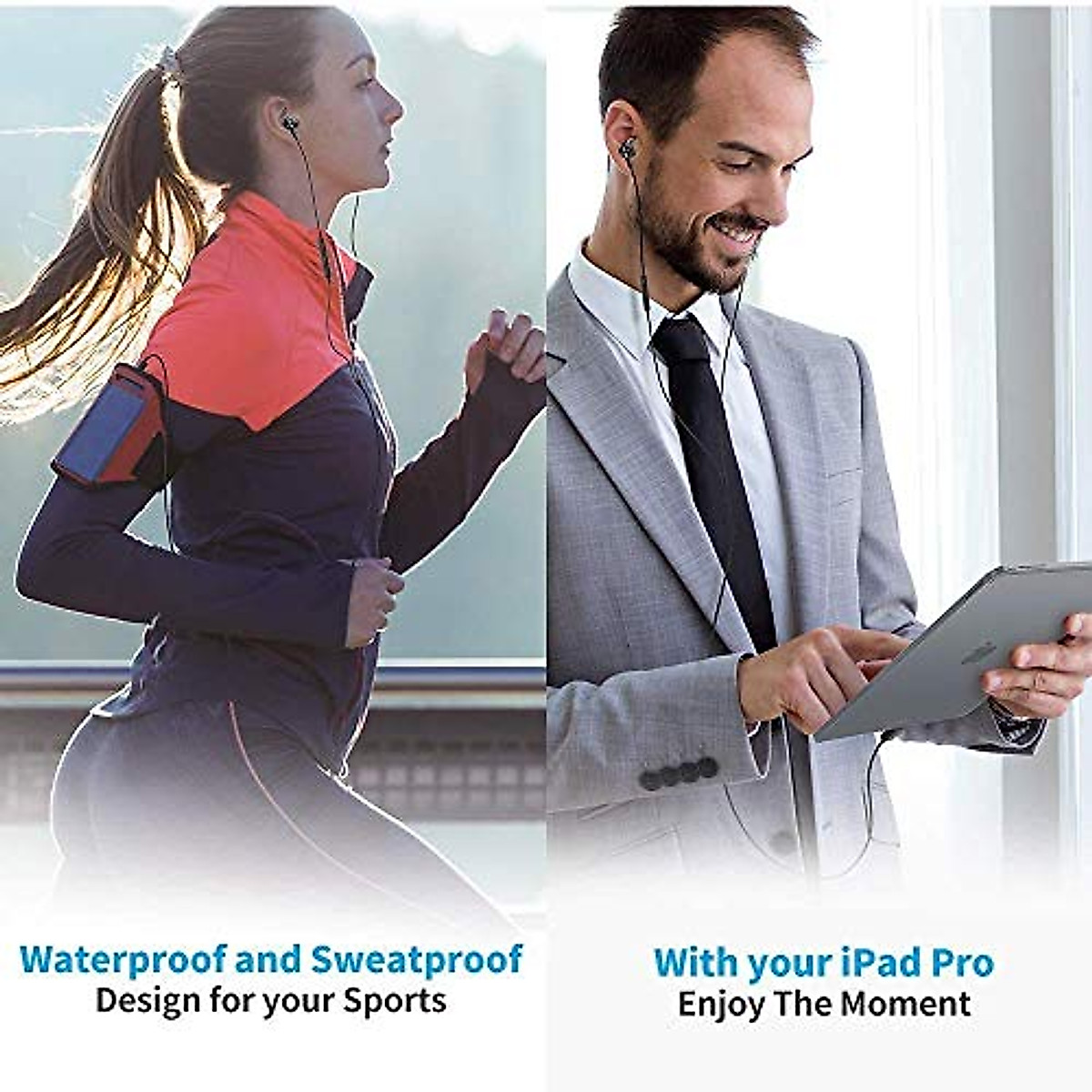 Urban Extreme USB Type C Earphones Stereo in-Ear Earbuds with Microphone and Volume Control Compatible with OnePlus 8T+ 5G - Black (US Version with Warranty)