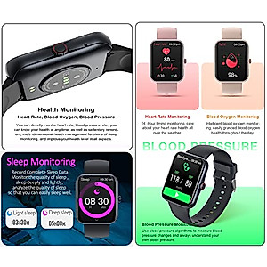 Smart Watch for Women(Call Receive/Dial), 1.83'' Smart Watch for Android and iOS Phones Compatible with Text and Call AI Voice Control Heart Rate, Sleep, Blood Oxygen, Step Counter Pink