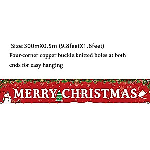 Large Merry Christmas Banner,Xmas Outdoor & Indoor Hanging Decor,Xmas Sign Huge Xmas Home Party Decoration (Christmas tree)