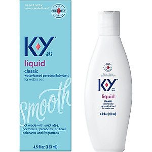 K-Y Liquid Personal Lubricant 4.5 oz, Premium Natural Feeling Water-Based Lube For Men, Women & Couples (Pack of 2)