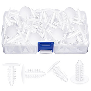 100 Pieces Patio Strapping Rivets Fasteners 3/4" Length Medium Multi Gauge Rivet for Patio Lawn Chair Webbing Repair Strap for Outdoor Furniture Lounge 1/4 Inch Hole (White)