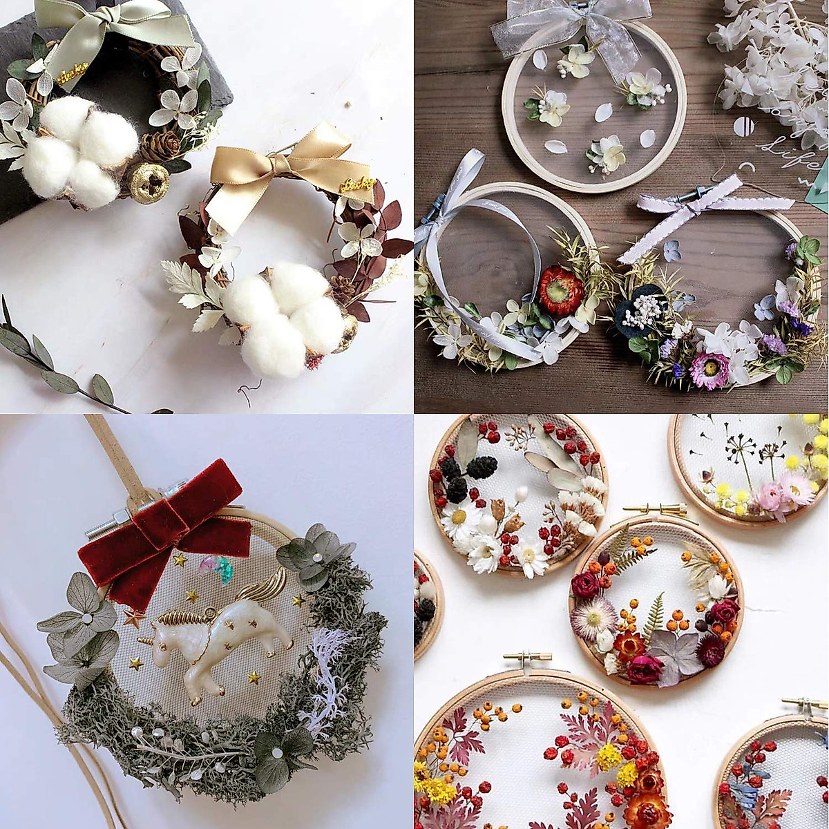 FEBSNOW 16 Pieces 4 Inch Embroidery Hoops Adjustable Natural Material Circle Cross Stitch Hoop Ring Bulk Wooden Round Embroidery Hoop for Art Craft Handy Sewing and Christmas Decoration