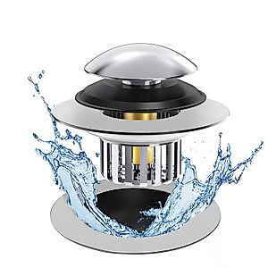 Universal Tub Stopper Bathtub Drain, Drain Hair Catcher and Cover, Pop Up Tub Stopper Bathtub Drain Plug Cover Replaces Bath Tub Lift and Turn, Tip-Toe and Trip Lever Bathtub Drains (Silver)