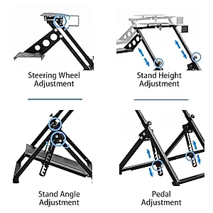 Anman Racing Simulator Cockpit with Water Cup Holder Fit for Logitech Thrustmaster G29 G920 G923 T128X T248 T300 Steering Wheel Stand,Handbrake/Pedals/Wheel/Seat NOT Included
