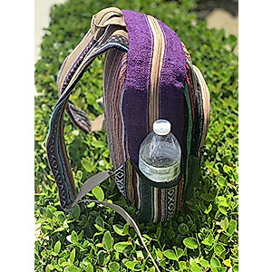 Unique Tie-dye Mini Hemp Backpack Small Back Pack Boho Backpack 100% Himalaya Hemp| 100% VEGAN | Handmade with Love. (Multicolored - Purple)