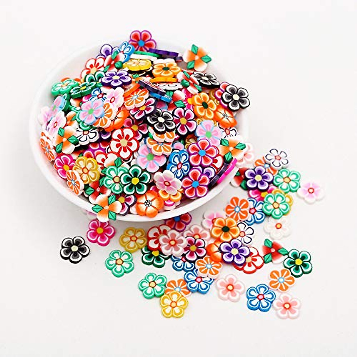 Fake Mini Flowers Slices Polymer Clay for Slime Putty Scrapbooking Embellishments Decorations Nails Arts and Crafts Decoration